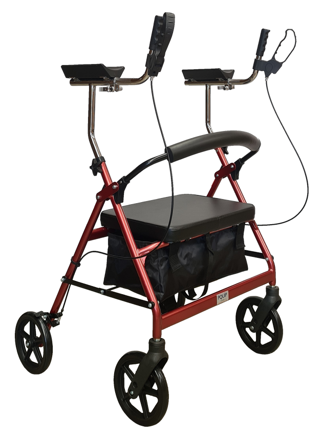 180kg Heavy Duty Extra Wide Gutter Arm Steel Rollator — Breeze Mobility